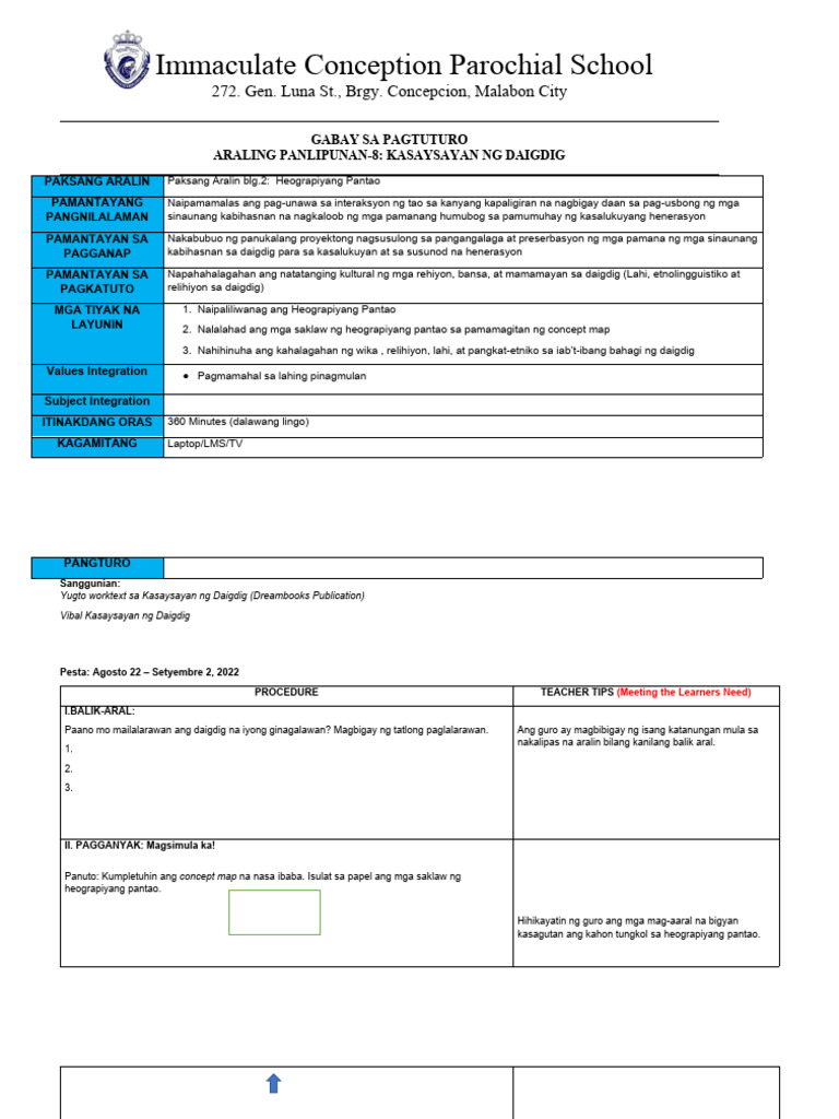 TG APAN 8 Week 3 | PDF