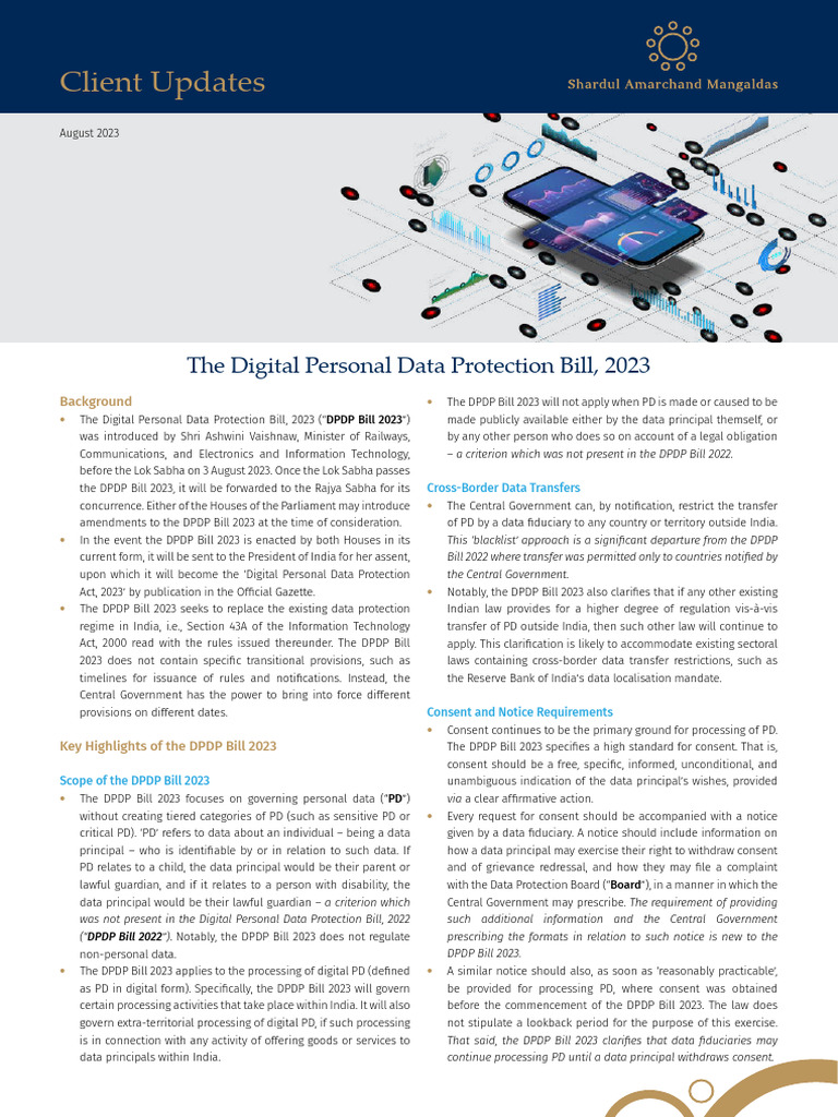 Digital Data Protection Bill 2023 | PDF | Fiduciary | Justice