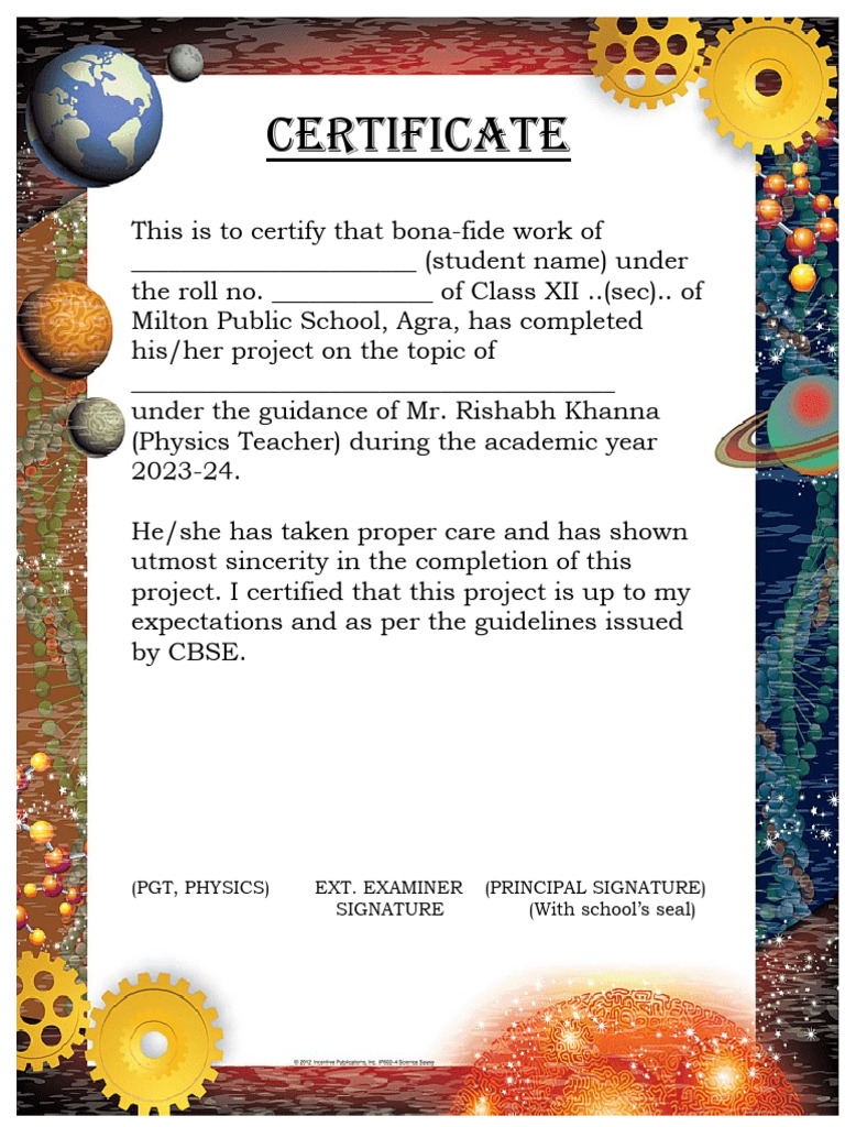 Certificate and Ack | PDF