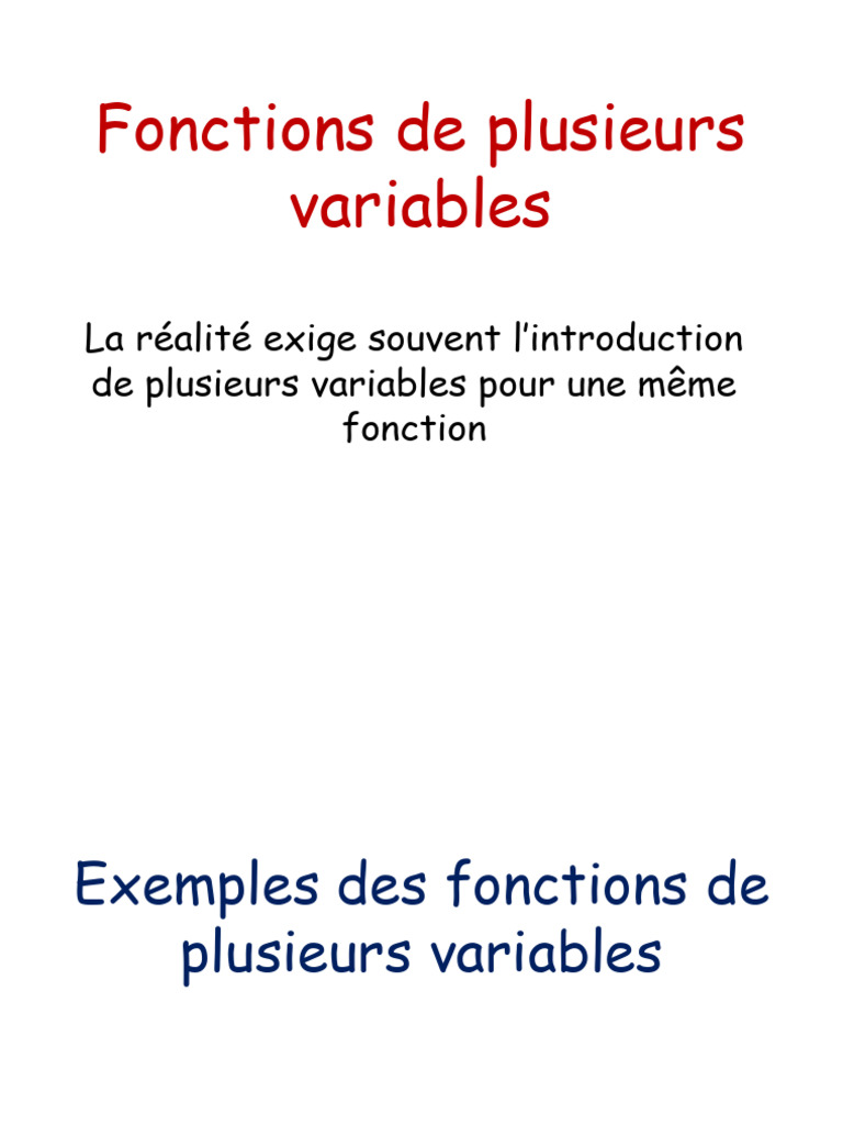Fonctions de Plusieurs Variables | PDF