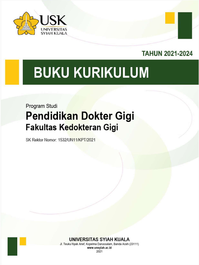Final Buku Panduan Pendidikan Dokter Gigi Usk 2021-2024 - Compressed | PDF