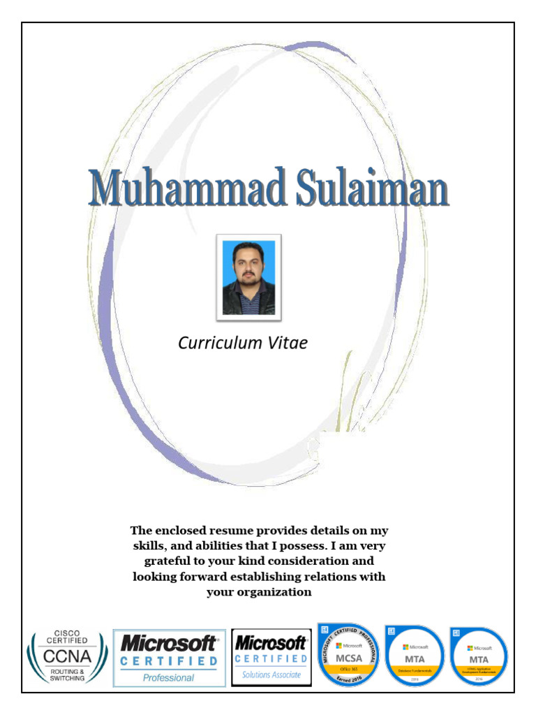 Muhammad Sulaiman (CV) F | PDF