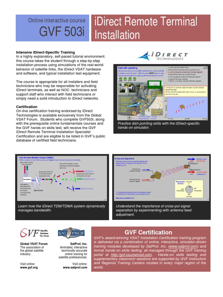 BR-4 GVF Idirect Installer Certification | PDF | Very Small Aperture ...