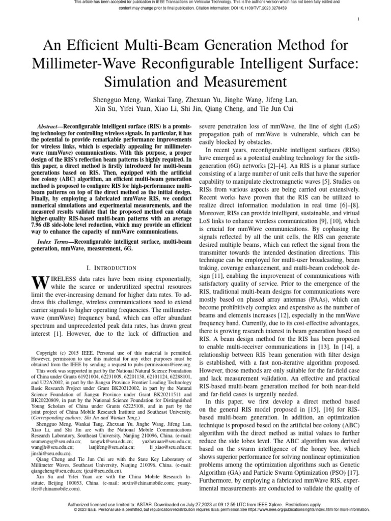 2023-An Efficient Multi-Beam Generation Method For Millimeter-Wave ...
