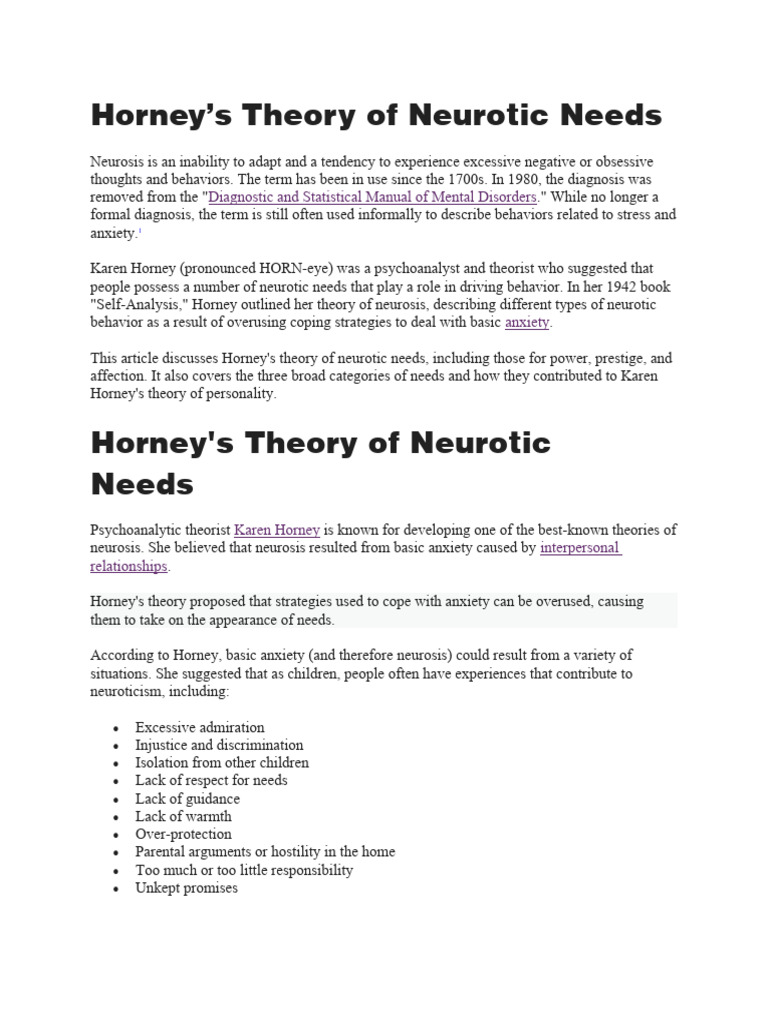Horneys JSSN | PDF