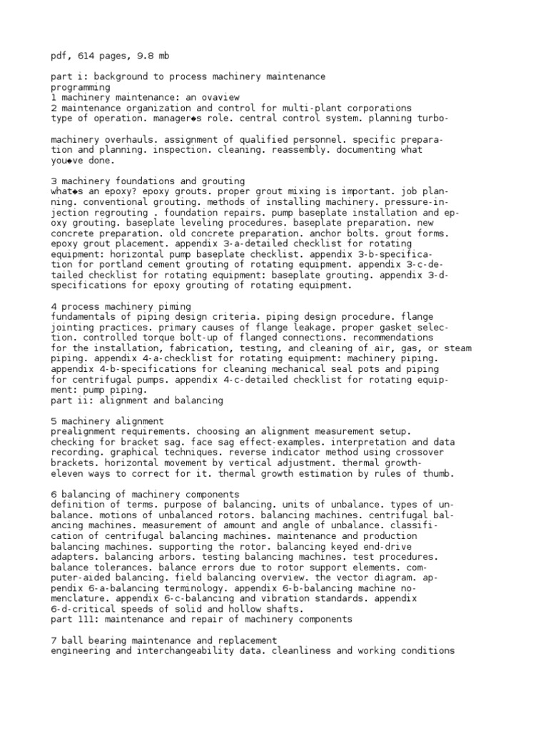 Machinery Maintenance and Repair Guide | PDF | Bearing (Mechanical ...
