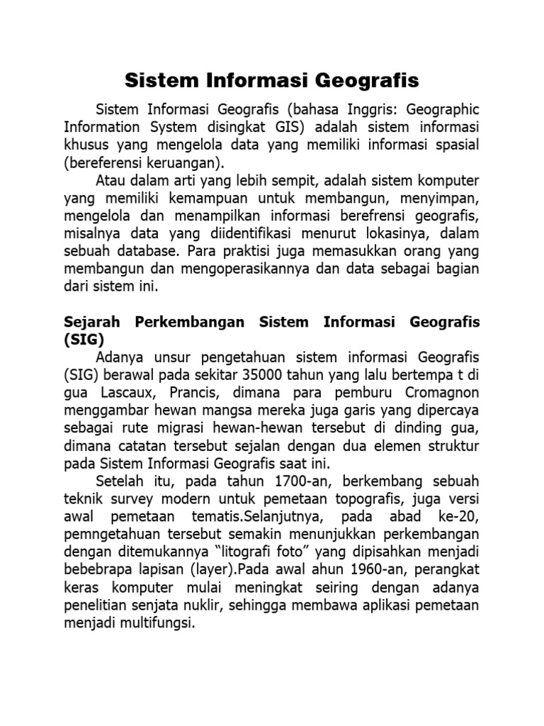 Materi Gis Sistem Informasi Geografis | PDF