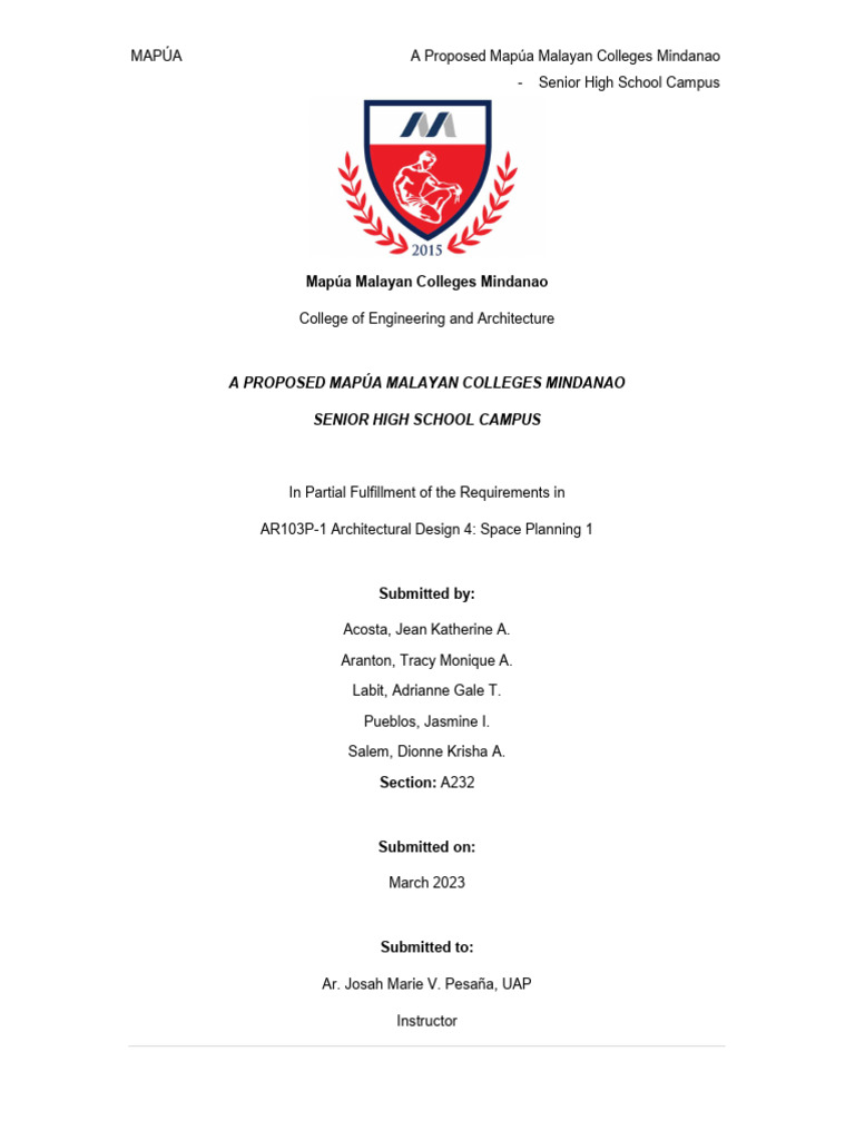 Proposed Senior High Campus Plan | PDF