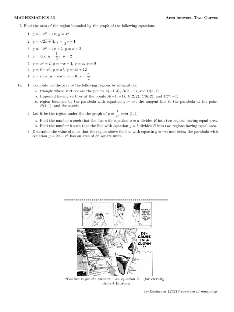 Calculating Areas Between Curves | PDF