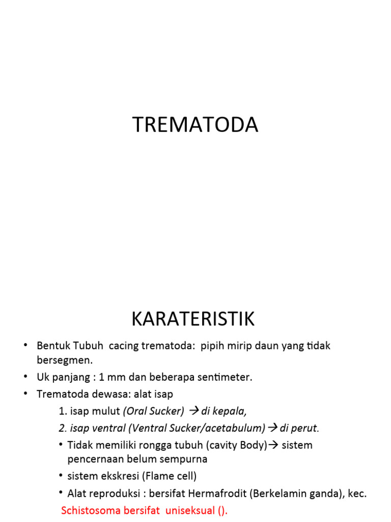 Karakteristik dan Daur Hidup Trematoda | PDF