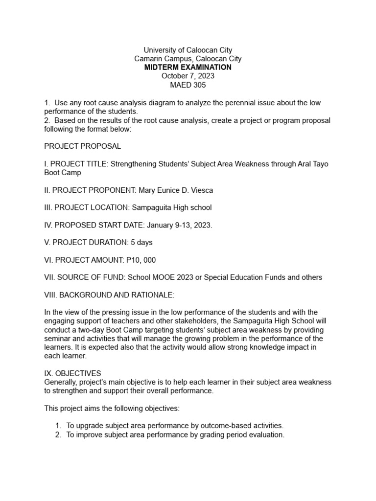 Midterm Examination Maed 305 | PDF | Career & Growth | Art