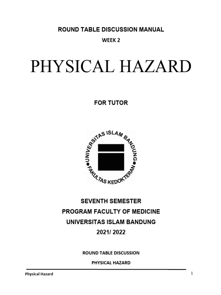 Physical Hazard RTD2 For Tutor 2021-2022 | PDF