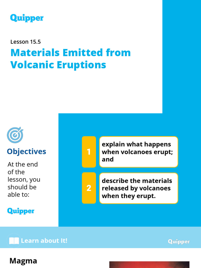 Volcanic Eruption Materials Explained | PDF | Lava | Types Of Volcanic ...