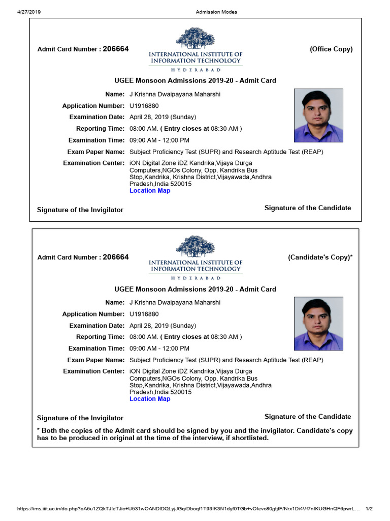 Admission Modes Iiit PDF | PDF