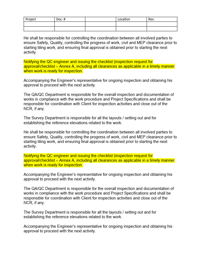 Method Statement For Suspended Ceiling Installation | PDF