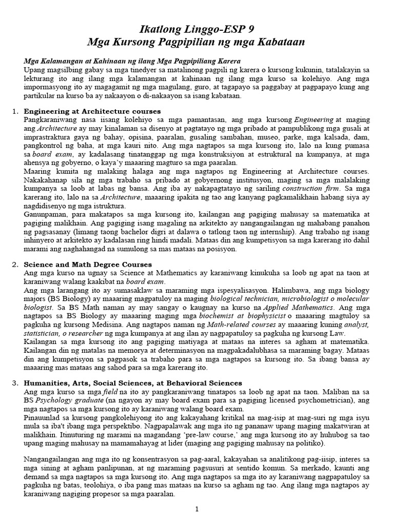 Ikatlong Linggo Babasahin | PDF