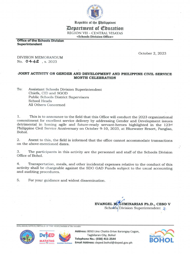 Gad and CSC Month Celebration | PDF