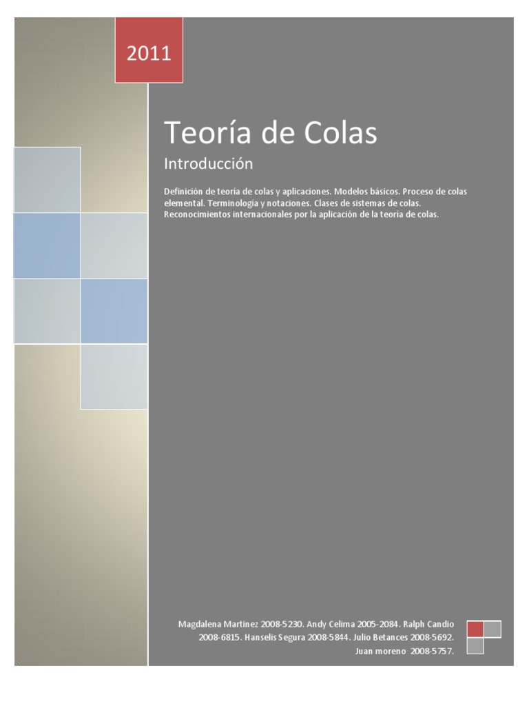 Teoria de Colas Primer Resumen | PDF | Informática y tecnología de la ...