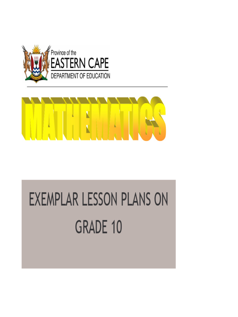 Term 1 LP Maths Grade 10 | PDF
