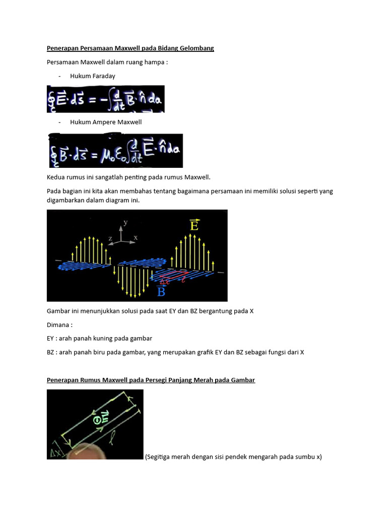 Penerapan Persamaan Maxwell Pada Bidang Gelombang | PDF