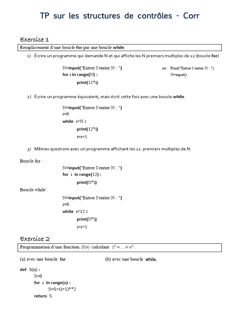 Chap 04 TP - Correction | PDF