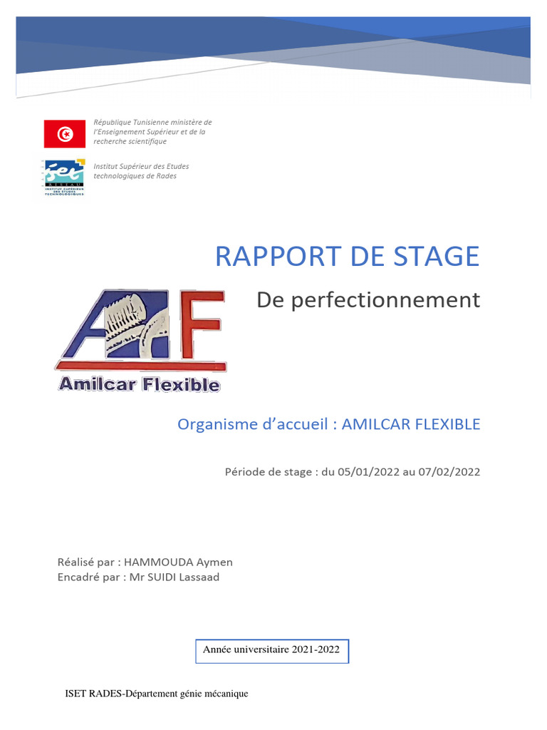 Rapport de Stage Perfectionnement | PDF