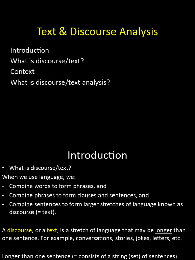 Discourse Analysis 1 | PDF | Linguistics | Sentence (Linguistics)