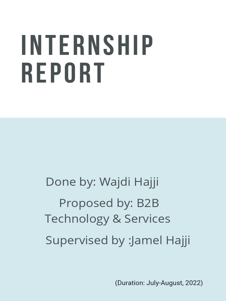 Internship Report | PDF | Computers