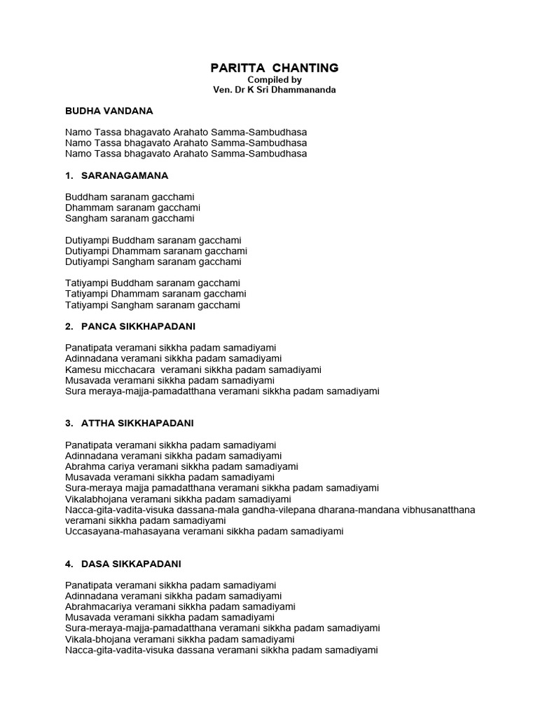 Paritta Chanting | Download Free PDF | Indian Religions | Indian Philosophy