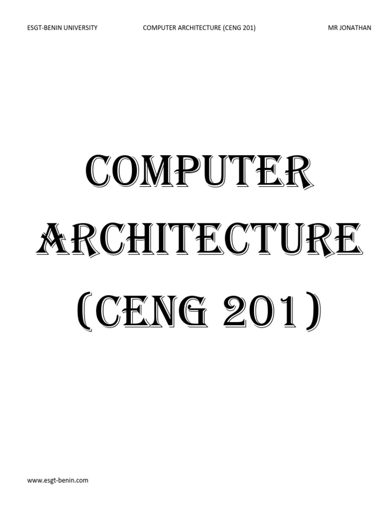 CENG 201: Computer Architecture Overview | PDF | Random Access Memory ...