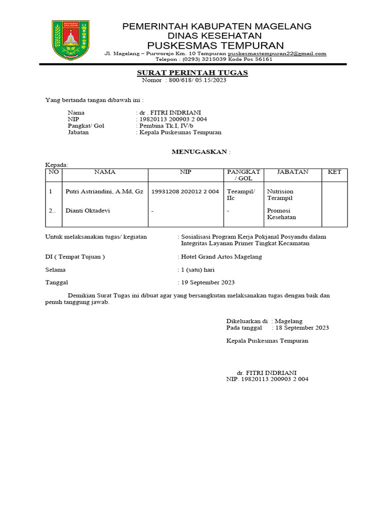 Kop Surat Tugas Baru | PDF