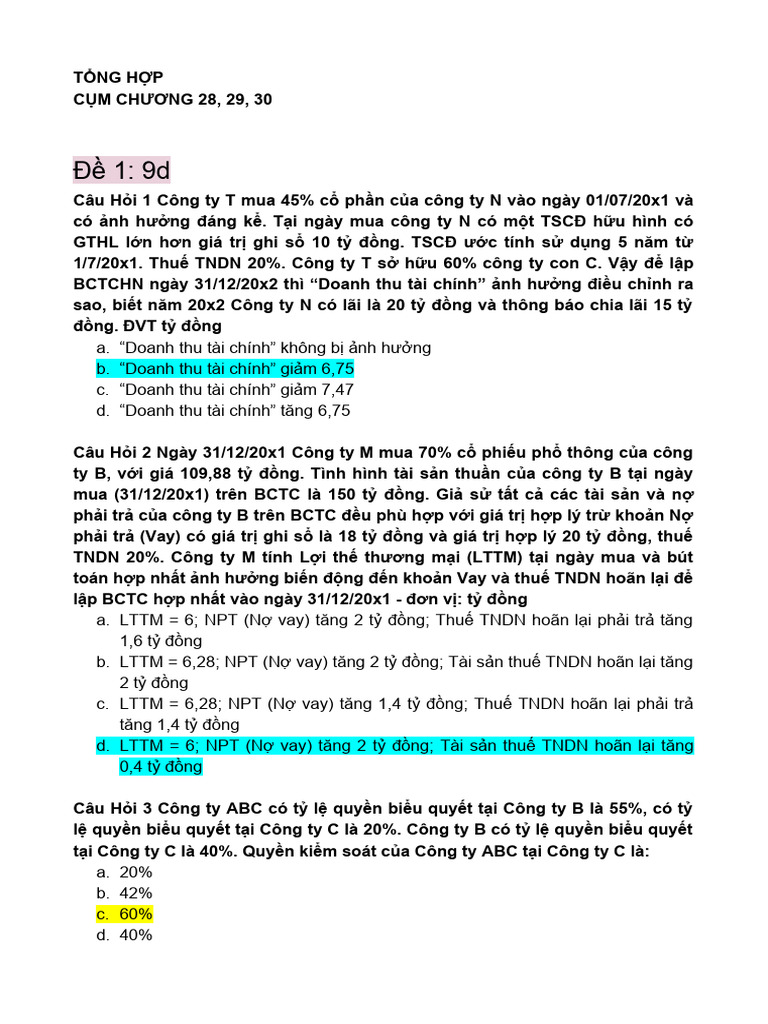 T NG H P - C M Chương 28,29,30 | PDF