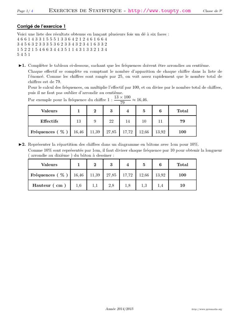 Exercice Statistique 3 Corrige | PDF