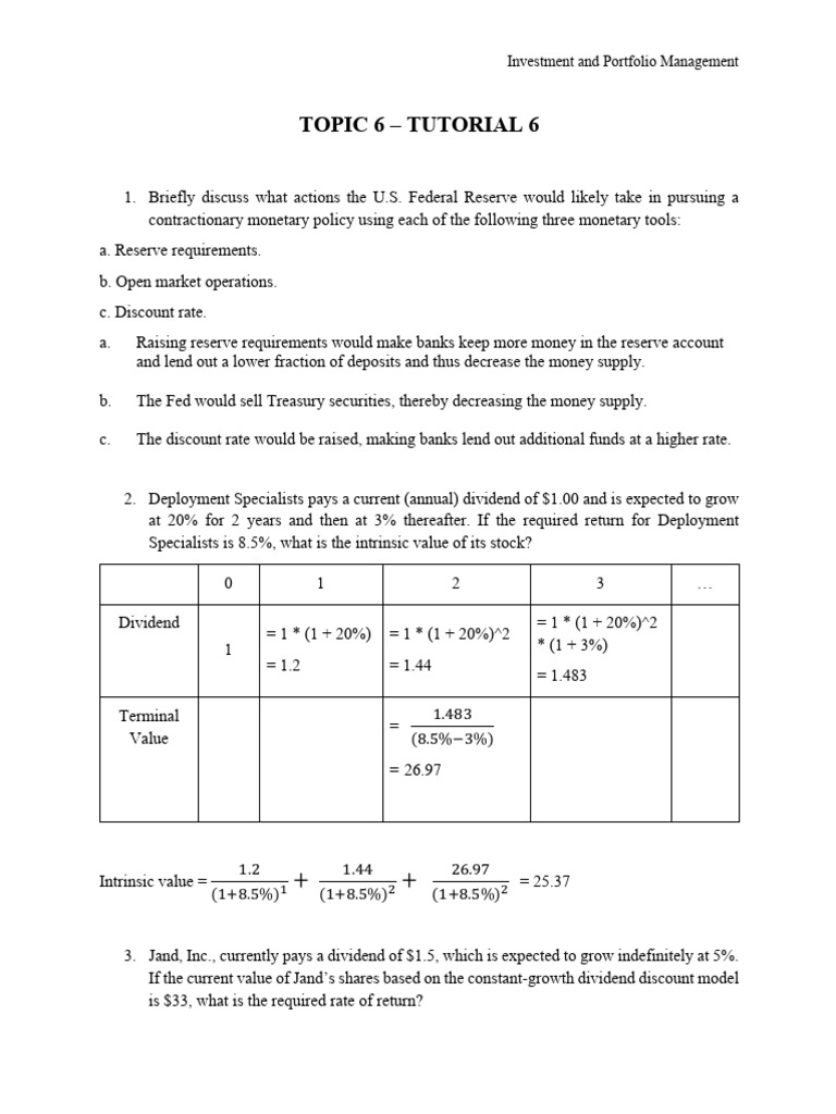 Tutorial 6 Solutions Pdf