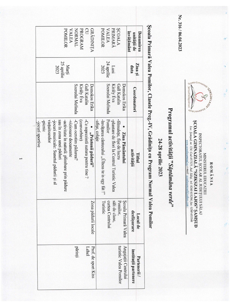 PROGRAM SAPT VERDE 2023 | PDF