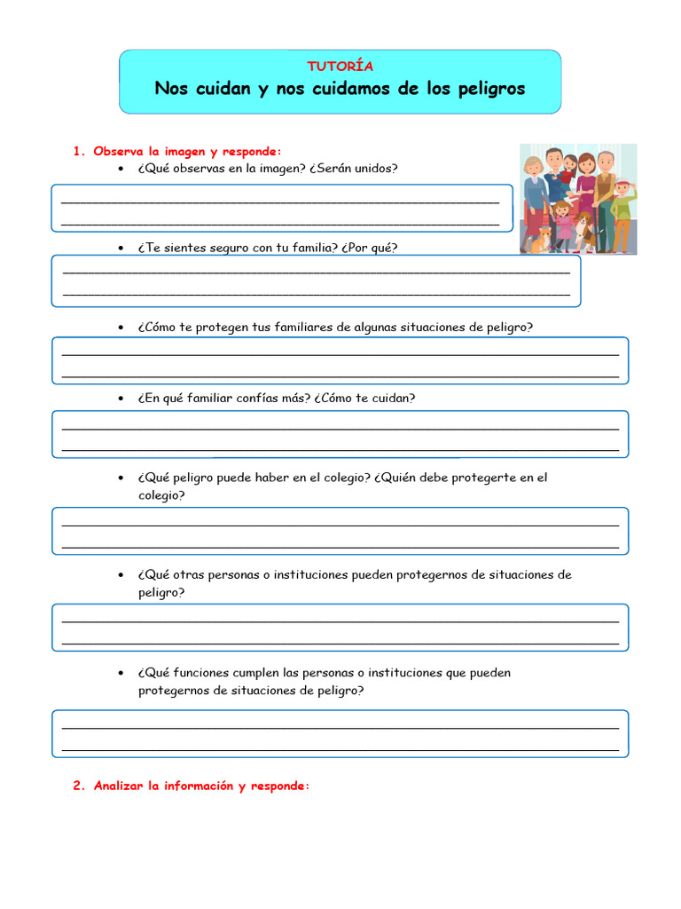 d1 A2 Ficha Tutoria - Nos Cuidamos de Los Peligros | PDF