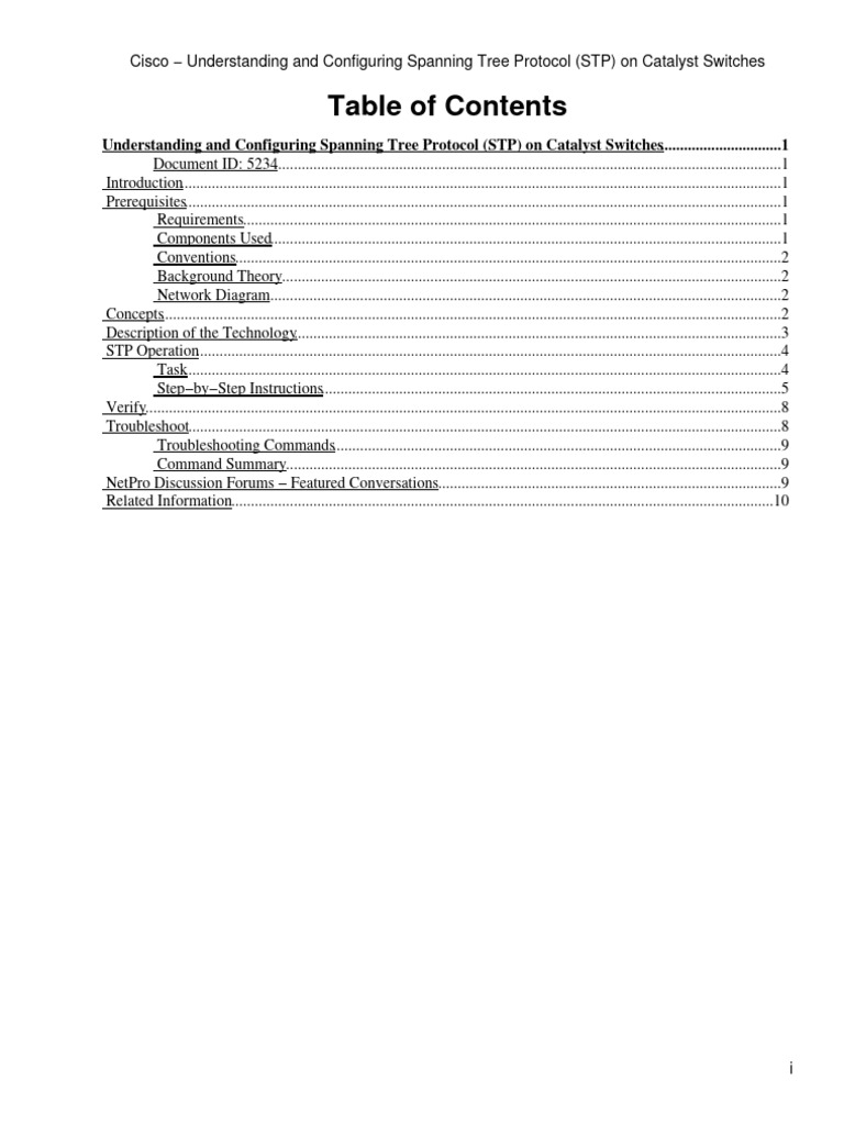 Understanding and Configuring Spanning Tree Protocol (STP) On Catalyst Switches ...