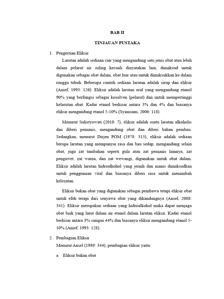 Pengertian dan Pembuatan Eliksir Obat | PDF