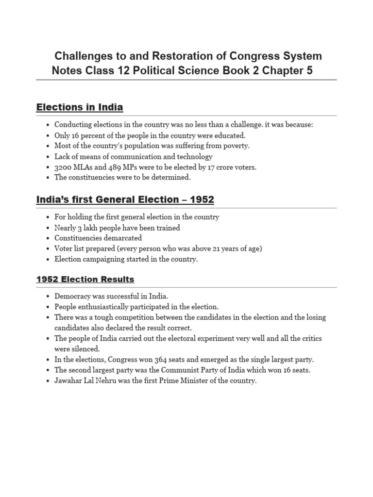 Class 12 Chapter 5 Political Science Book 2 Notes English Medium | PDF ...