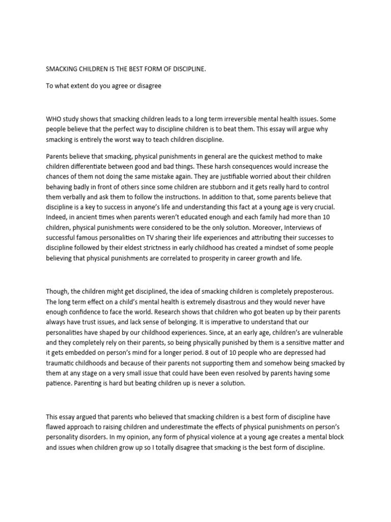 Smacking Children Is The Best Form of Discipline | PDF | Self ...