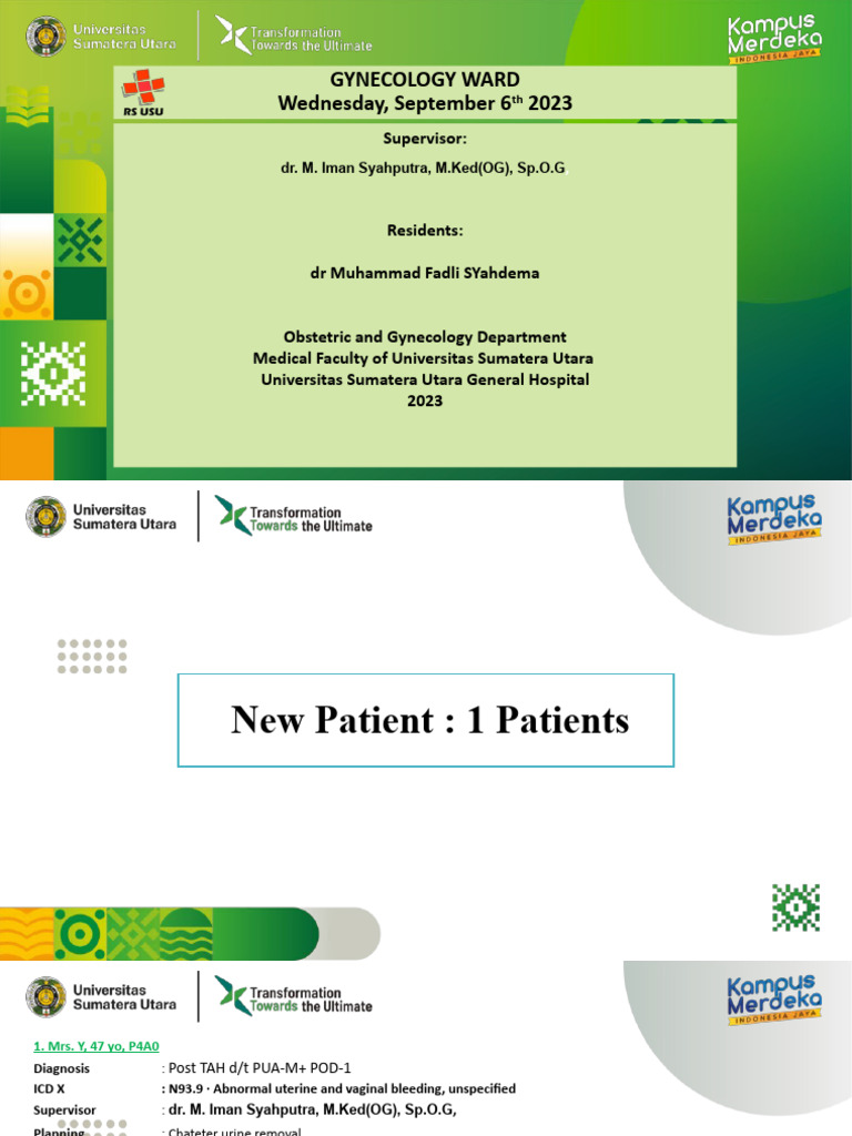 Gynecology Ward 6 September 2023 MFD | PDF | Menstruation | Women's Health