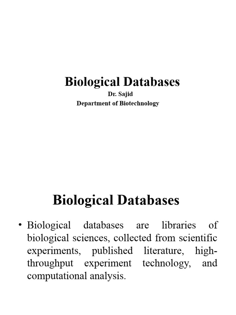 Bioinformatic Databases 2 | PDF | Wellness | Science & Mathematics
