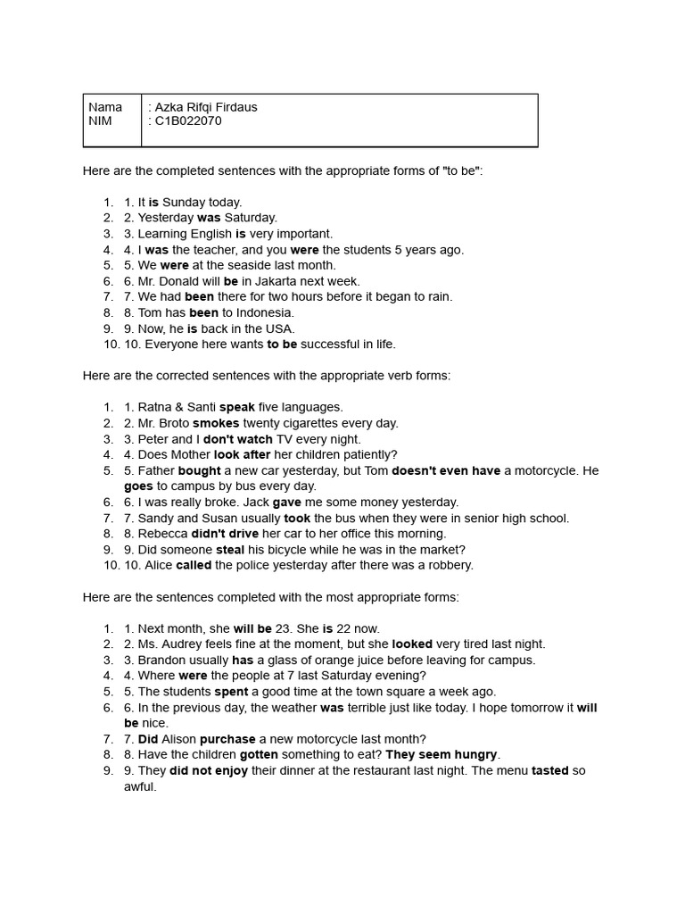 English Verb Forms and Usage Guide | PDF
