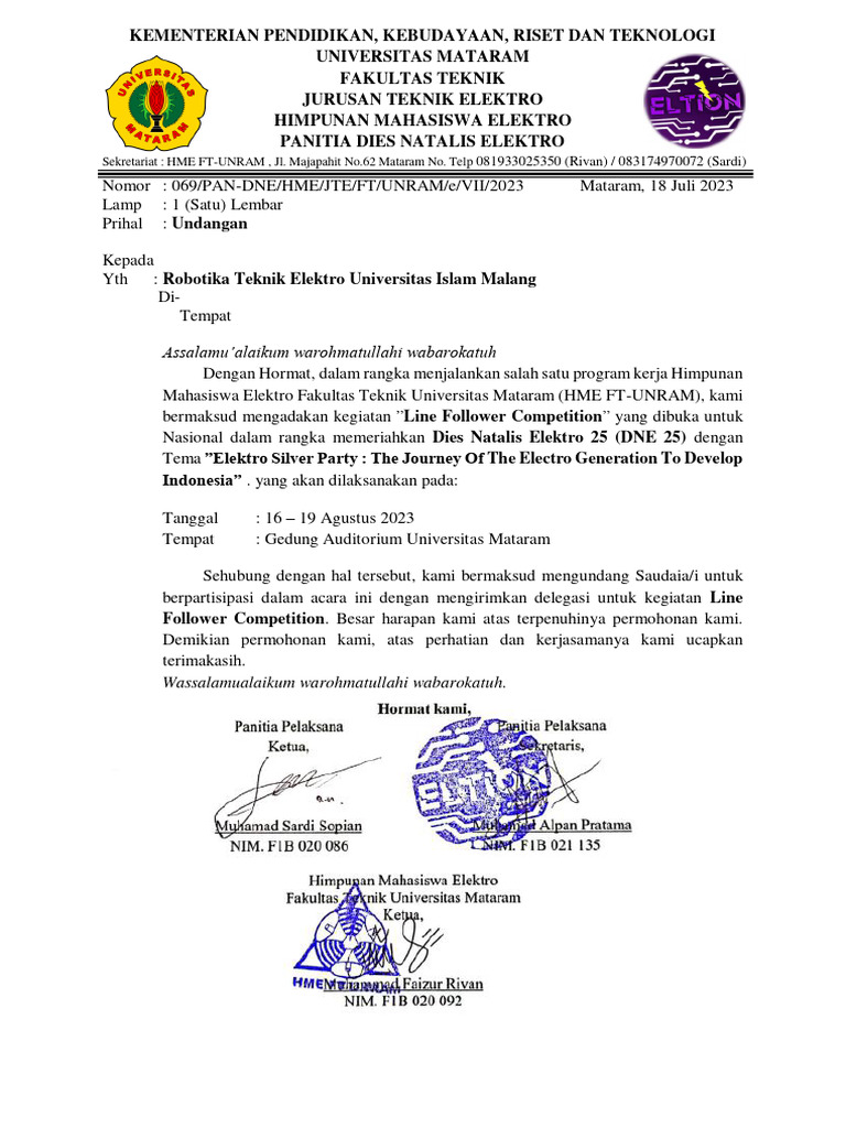 Undangan Lomba Line Follower | PDF