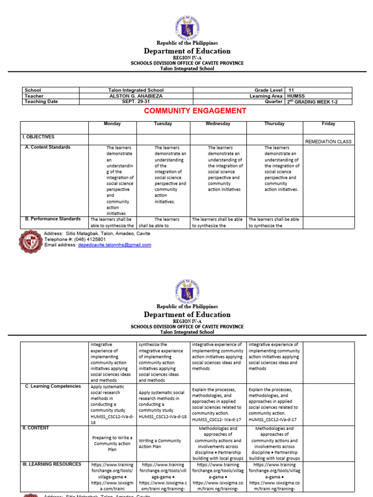 Cesc DLL Week 1-2 2023 | PDF