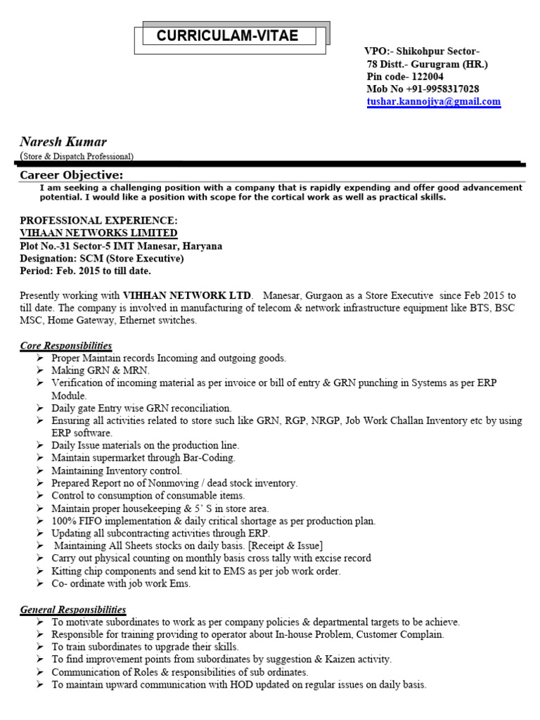 Naresh Kumar New Resume Updated | PDF | Career & Growth | Business