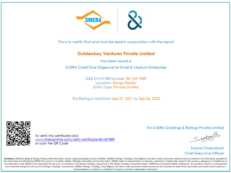 SMERA Rating Certificate | PDF | Due Diligence | Common Law