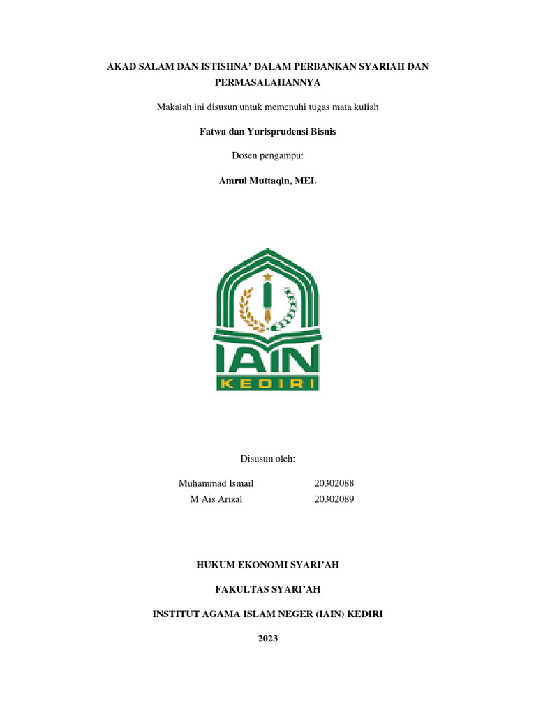 AKAD SALAM DAN ISTISHNA | PDF