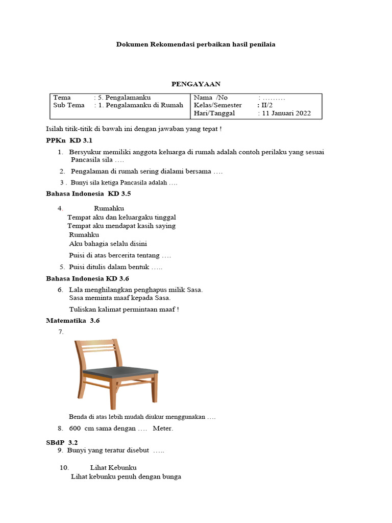 Pengayaan Tema 5 (AutoRecovered) | PDF | Seni & Disiplin Bahasa