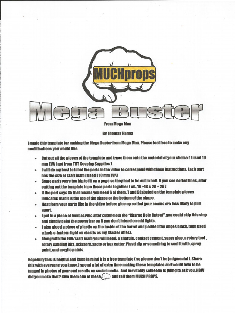 Mega Buster Template | PDF